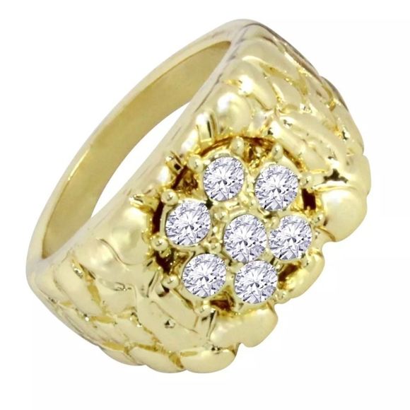 Accessories | Clusterdiamond Mens Gold Nugget Ring All Sizes | Poshmark